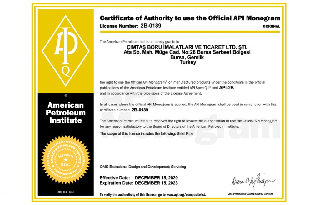 Cimtas | Certification