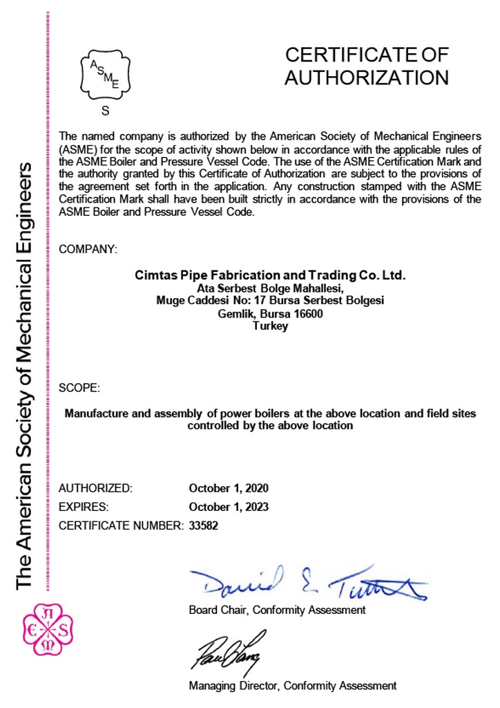 Cimtas | Certification