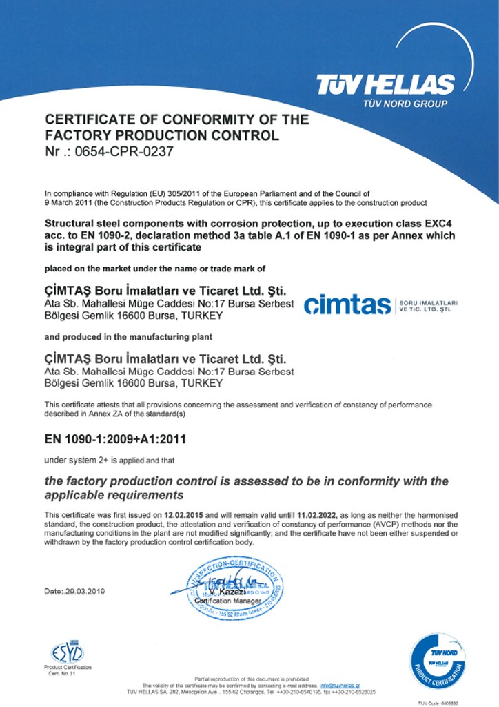 Cimtas | Certification