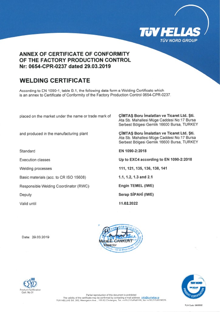 Cimtas | Certification