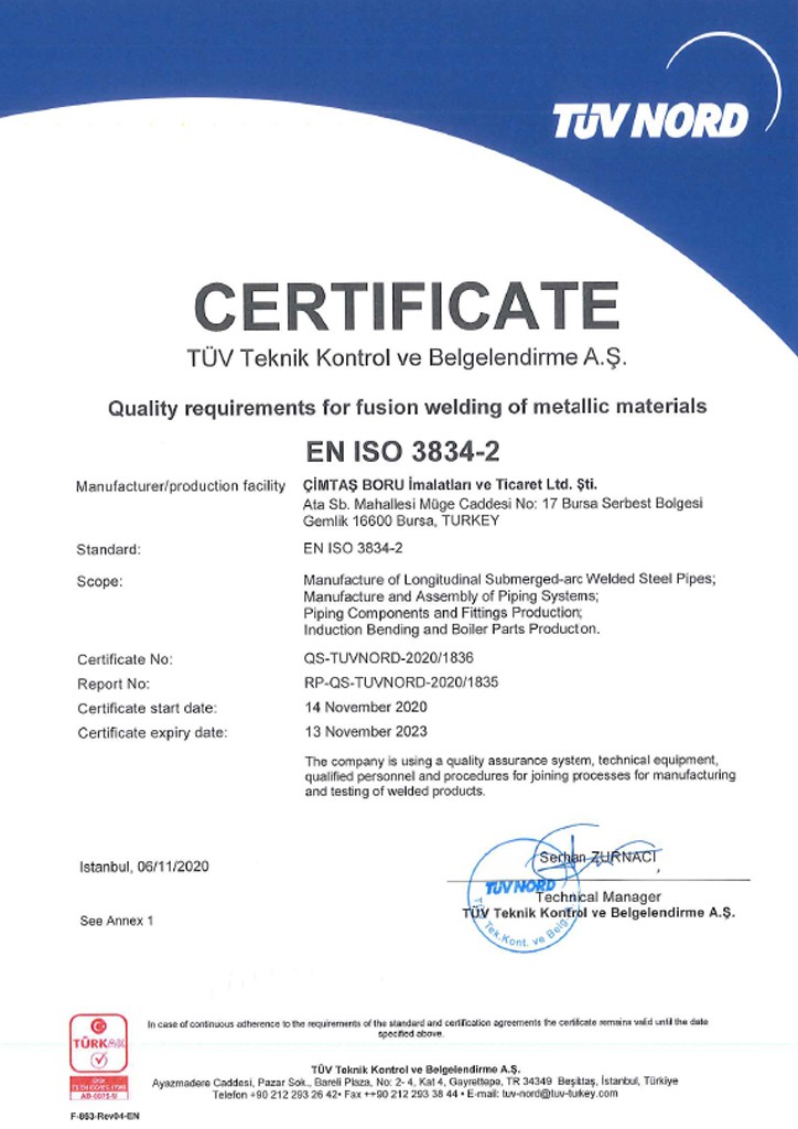 Cimtas | Certification